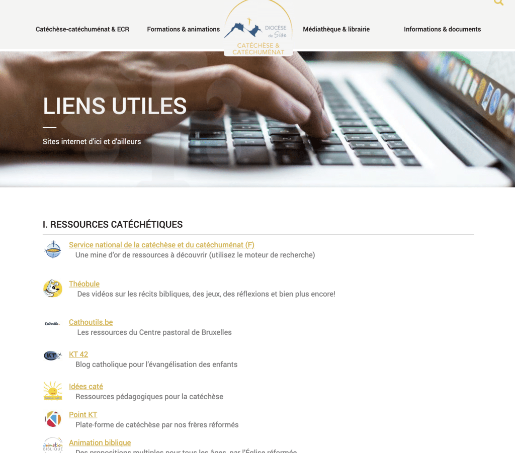 Nouvelle page de liens utiles à consulter - CatéSion